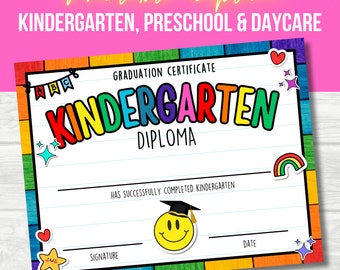 Camping Theme Kindergarten Graduation Certificate of Graduation Diploma ...