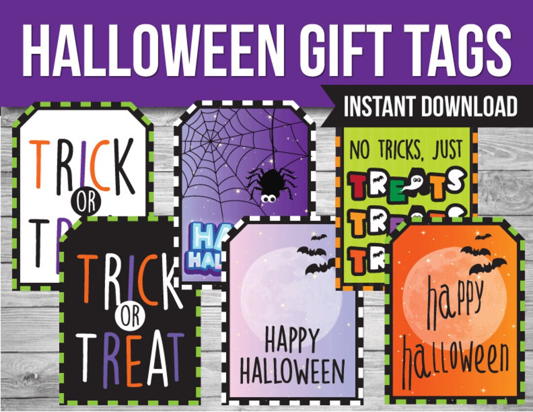 Halloween Party Favor Tags Printable Halloween Gift Tags - Etsy