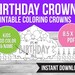 Printable Birthday Coloring Crowns: Kids Party Craft (PDF) - Etsy
