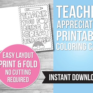 Teacher Appreciation Week Printable Coloring Card, Teacher Survey ...