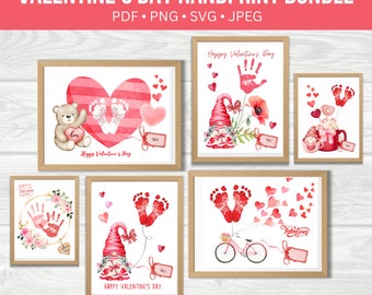 Valentines Day Handprint Art | Mom | Grandma | DIY Printable Craft ...