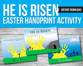 He is Risen Handprint - Etsy