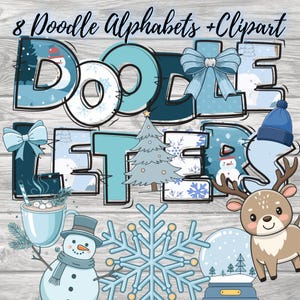 Winter Doodle Alphabet Letters PNG, Doodle Font, Winter Clipart, Doodle ...