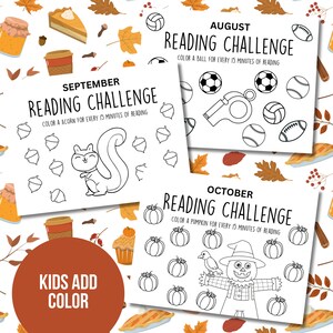 Kids Reading Challenge: Coloring Activity, Printable Tracker (PDF) - Etsy