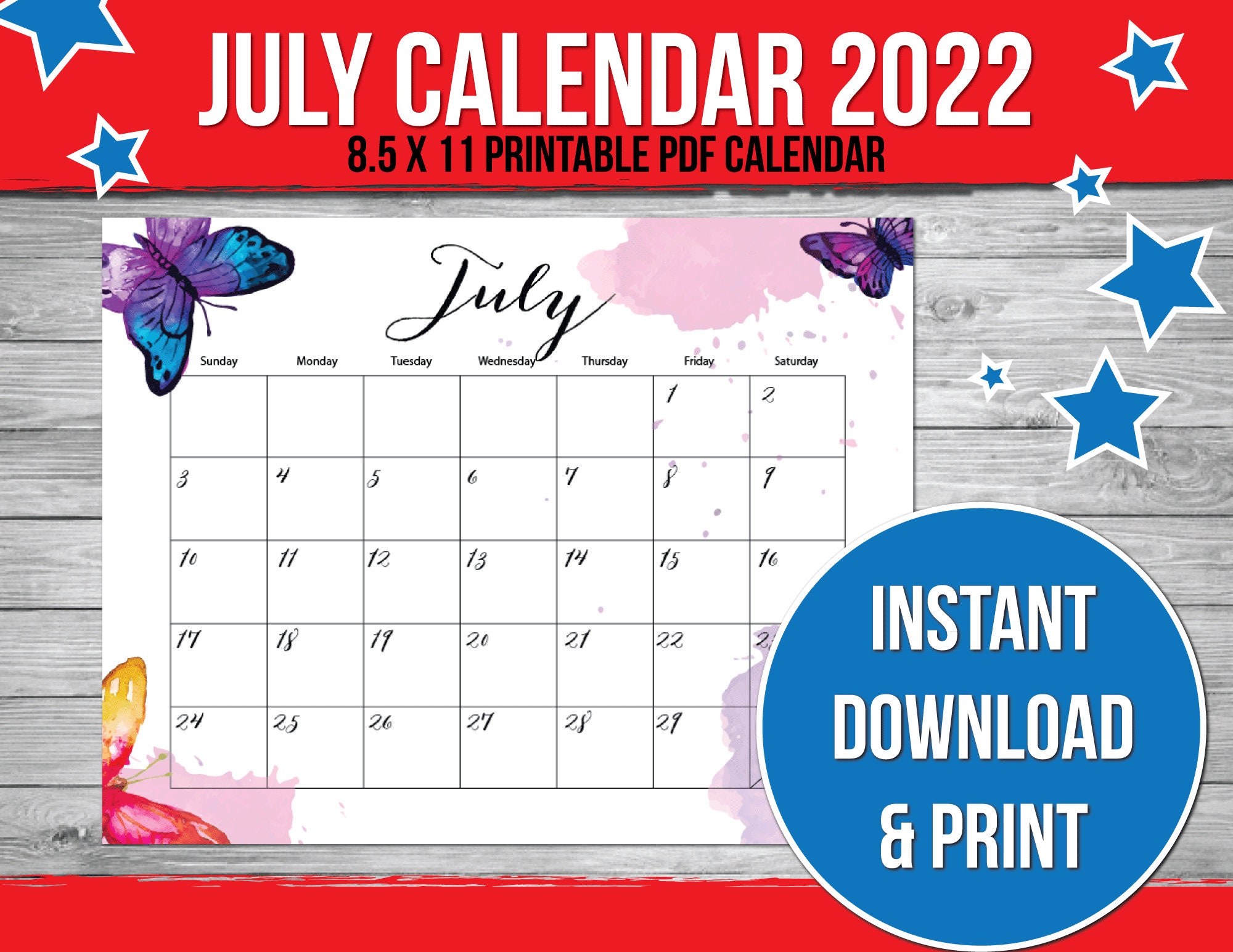 June 2022 Monthly Calendar Printable