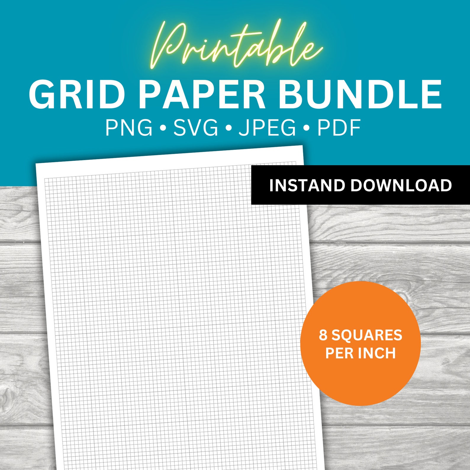 Printable Graph Paper Bundle, 6 Grid Sizes - Etsy