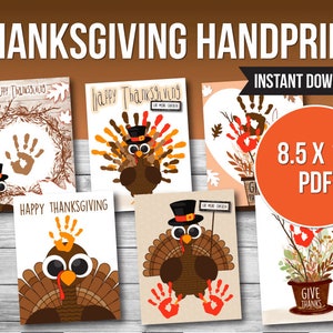 Thanksgiving Handprint Craft Activity, Fall Handprint Art, Fall ...