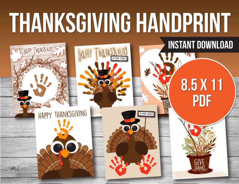 Thanksgiving Handprint Craft Activity Printable Handprint - Etsy