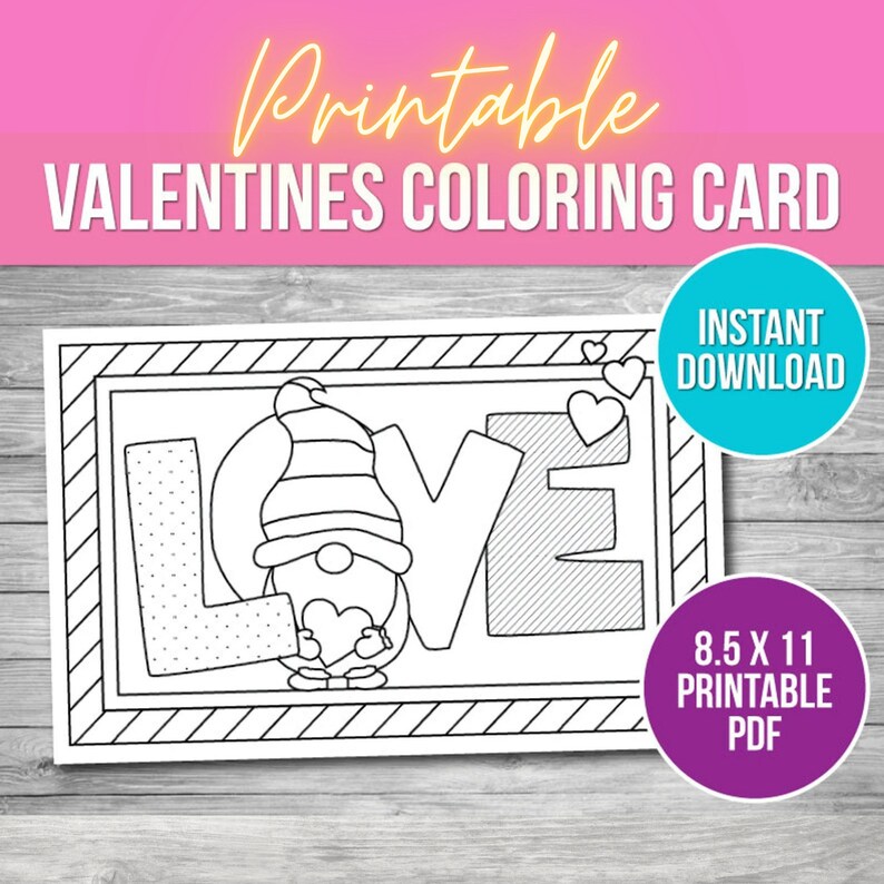 Printable Valentines Day Card for Kids, Classroom Valentines Craft for ...