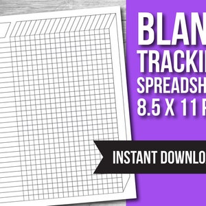 Blank Tracking Spreadsheet, Inventory Tracker, Instant Download, Small ...