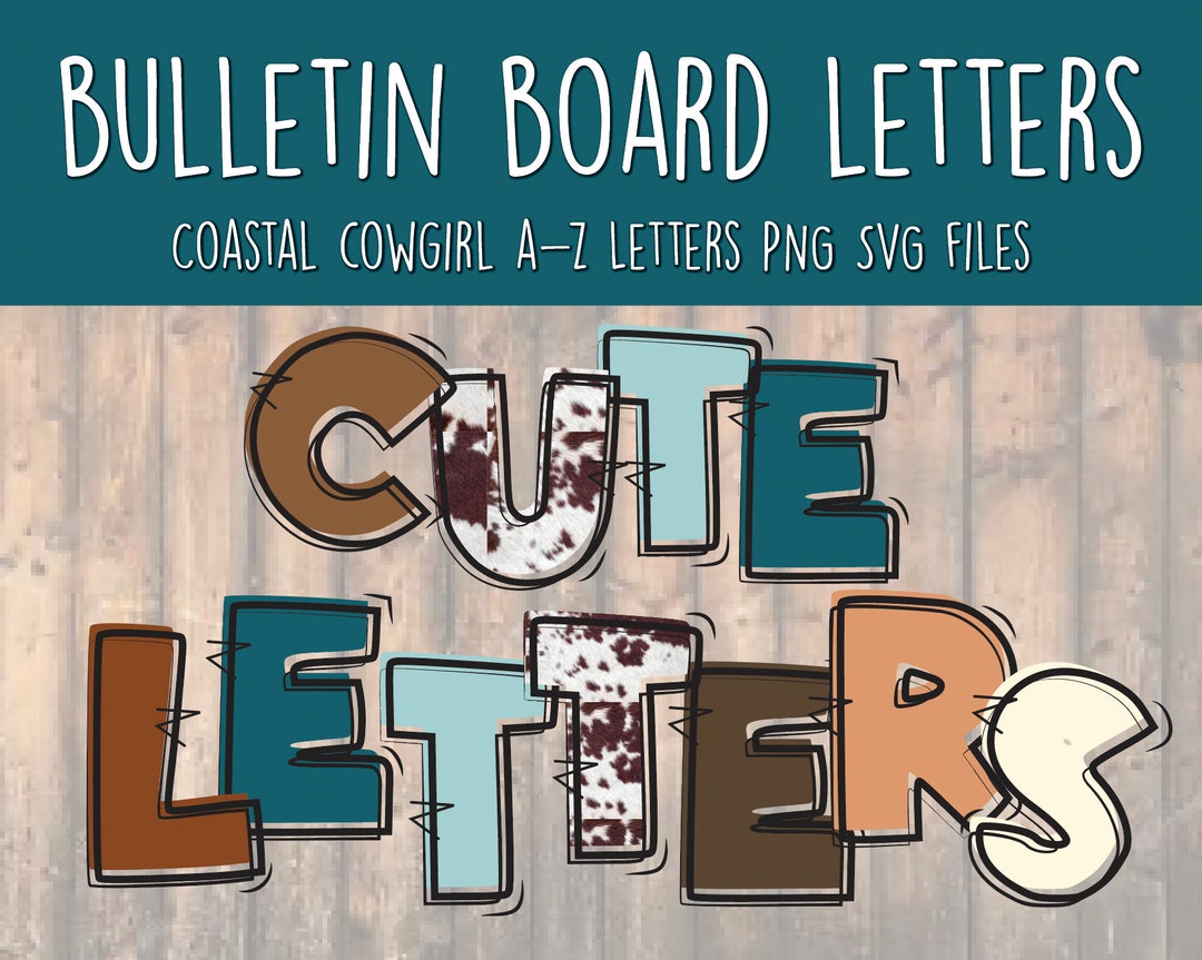 Cowgirl Doodle Letters Bold Printable Bulletin Board Letters - Etsy