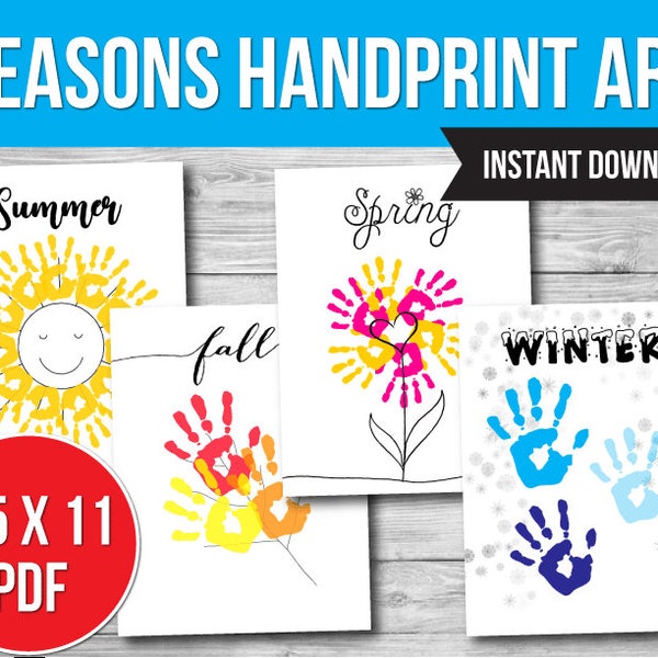 Winter Handprint Art - Etsy