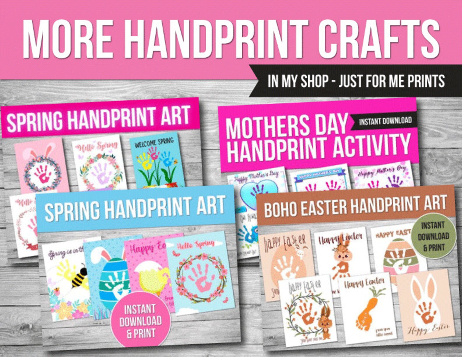 Handprint Activity, Printable Keepsake Art, Spring Classroom Craft Gift ...