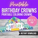 Birthday Paper Crown Printable Birthday Crowns Birthday Headband ...