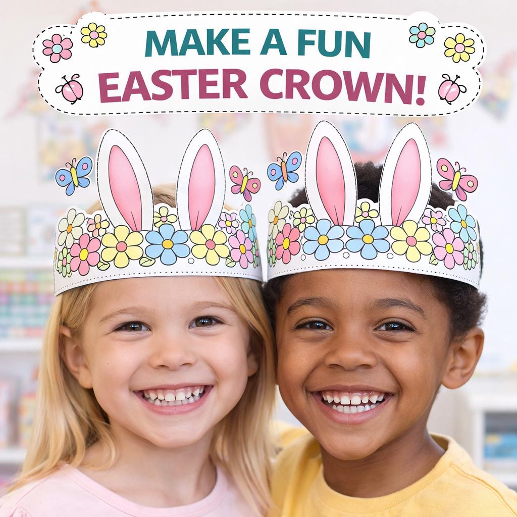 Easter Bunny Ears Crown Craft | Kids Coloring Activity (PDF Download ...