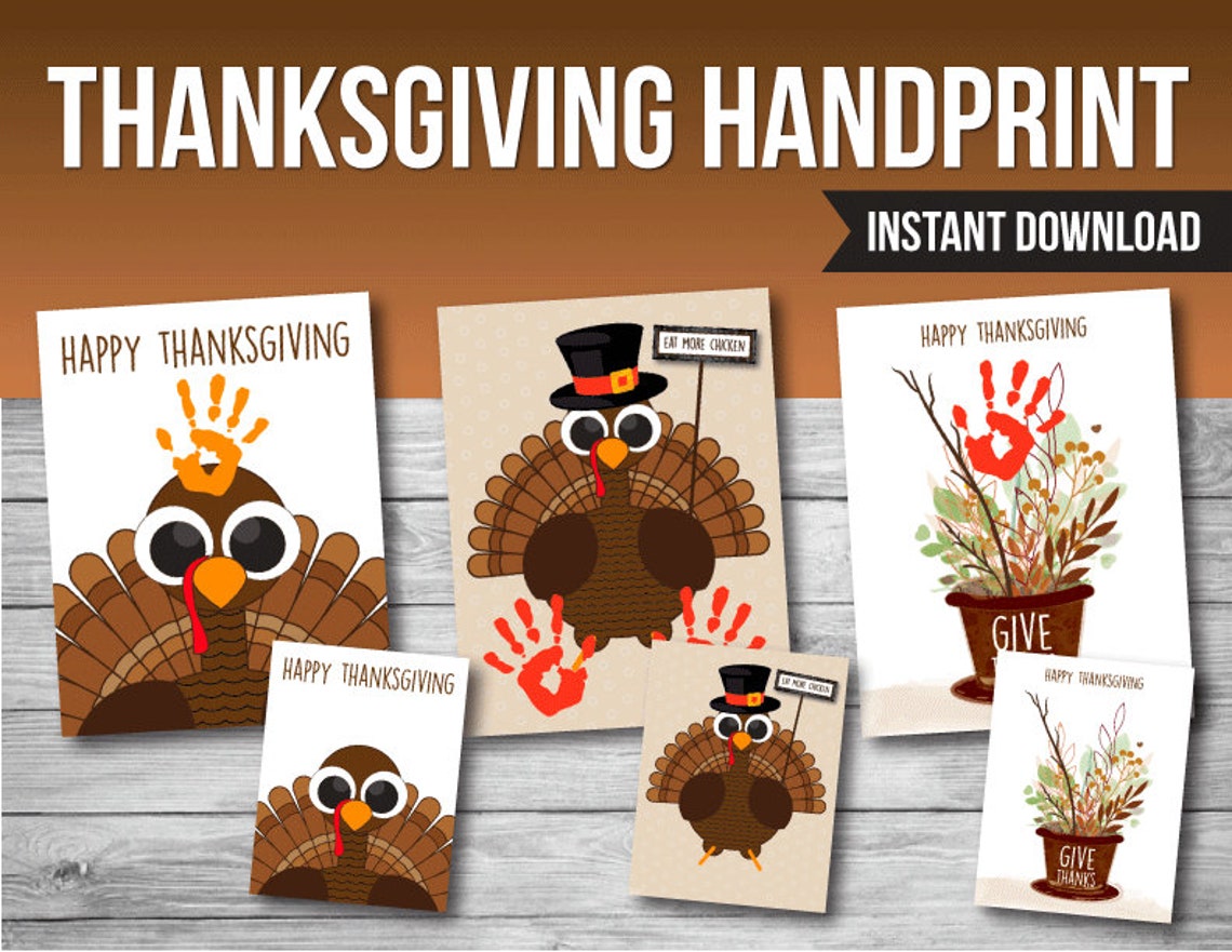 Thanksgiving Handprint Craft Activity Printable Handprint - Etsy