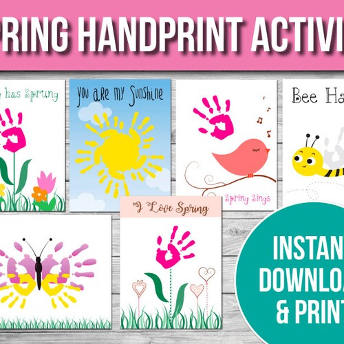 Spring Handprint Art Craft Activities Keepsake Art Printable - Etsy