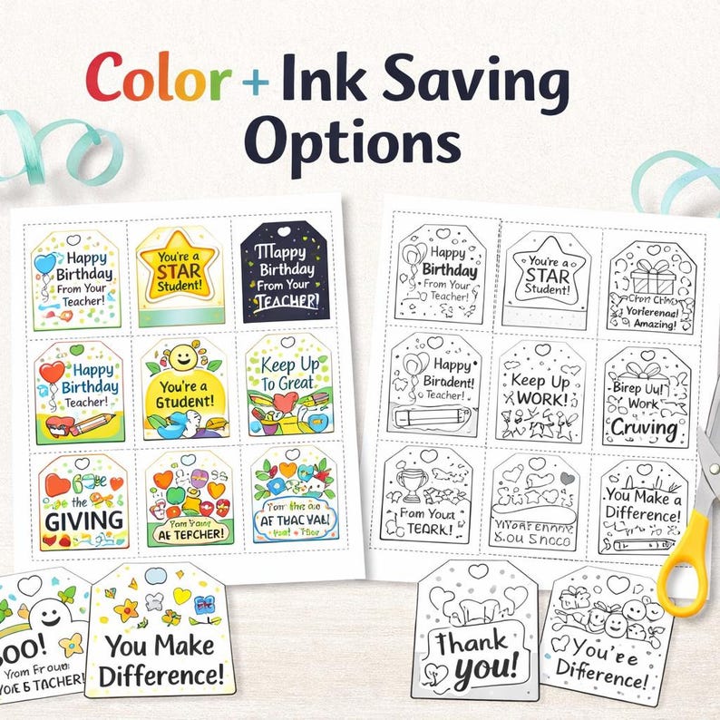 Printable Student Gift Tags Bundle, Teacher Classroom Occasions (PDF ...