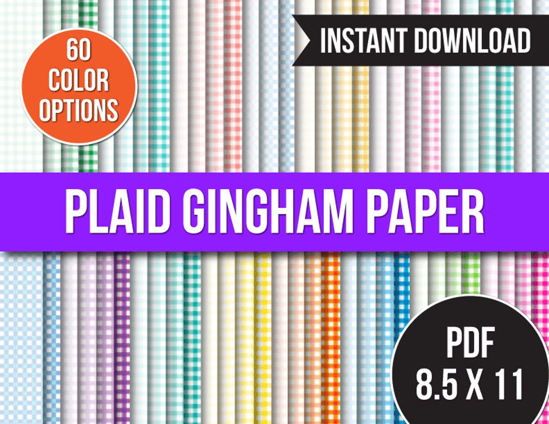 Gingham Paper, Plaid Paper, Digital Paper, Gingham Background Scrapbook ...