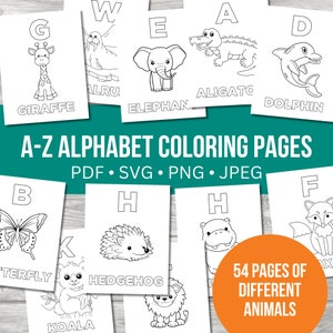 Alphabet Coloring Pages, Animals Coloring Pages for Kids, ABC Coloring ...