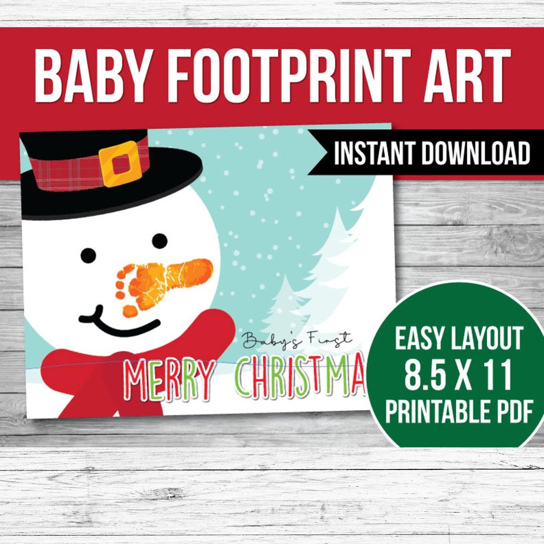 Baby's First Christmas Snowman Footprint Art, Christmas Crafts for Kids ...