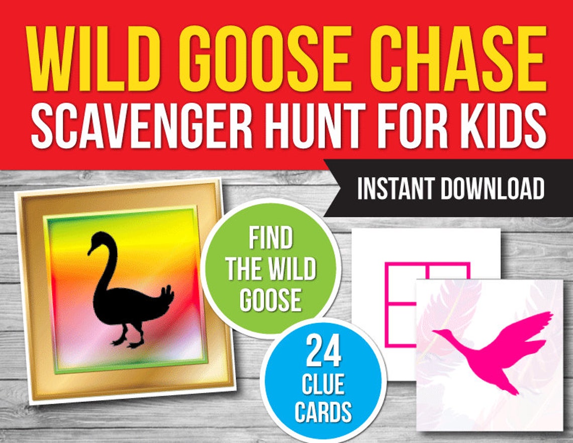 Printable Scavenger Hunt for Kids Wild Goose Chase Kids - Etsy Canada