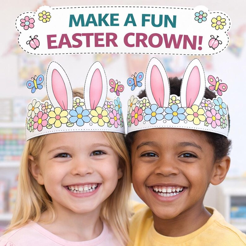 Easter Bunny Ears Crown Craft | Kids Coloring Activity (PDF Download ...