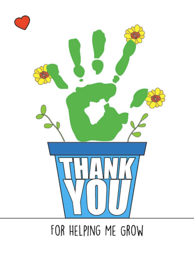 Handprint Craft Art Activity Thank You Printable Kids Craft - Etsy