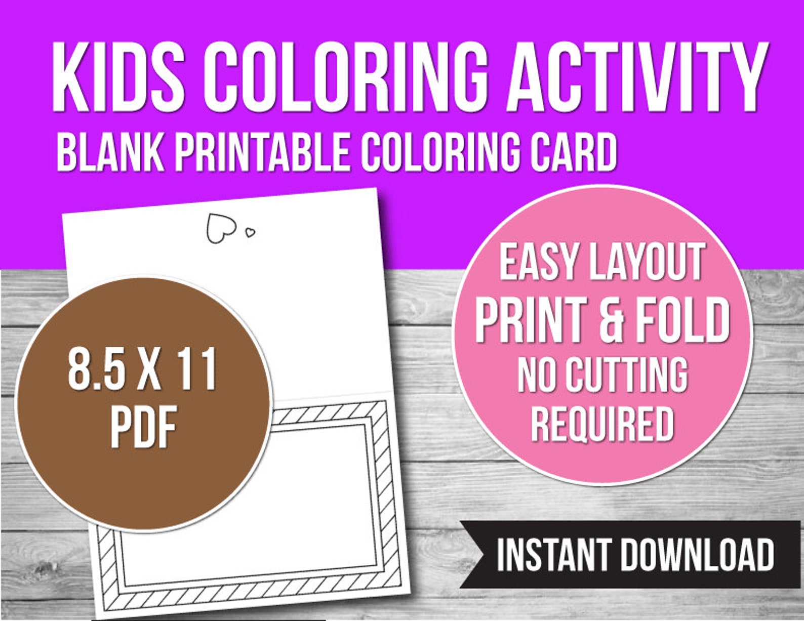 Kids Printable Coloring Card Digital Greeting Card Printable - Etsy