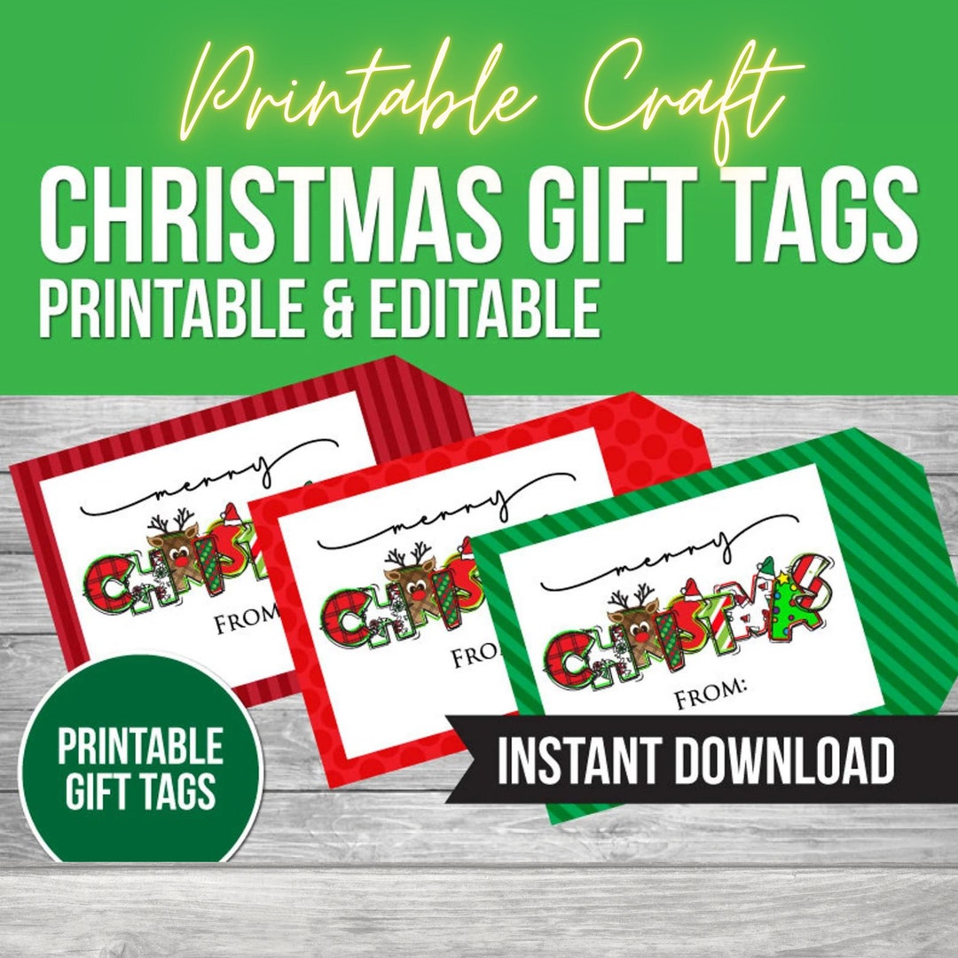 Christmas Gift Tags Printable, Editable Gift Tags, Printable Gift Tags ...