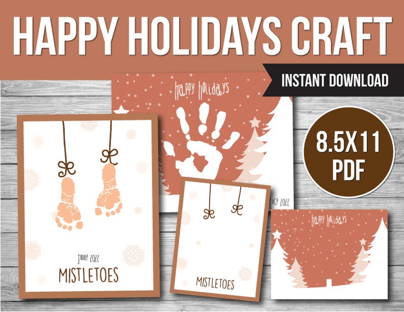 Christmas Handprint Art: Neutral Colors Holiday Crafts for Kids - Etsy