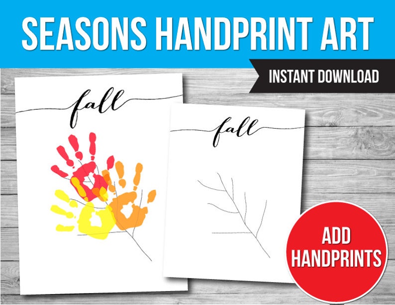 Kids Handprint Art Printable Keepsake Art Spring Summer - Etsy