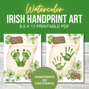 St Patricks Day Handprint, St Pattys Day, Baby Footprints, Handprint ...