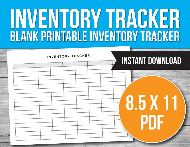 Inventory Tracker Printable Template Inventory Spreadsheet - Etsy