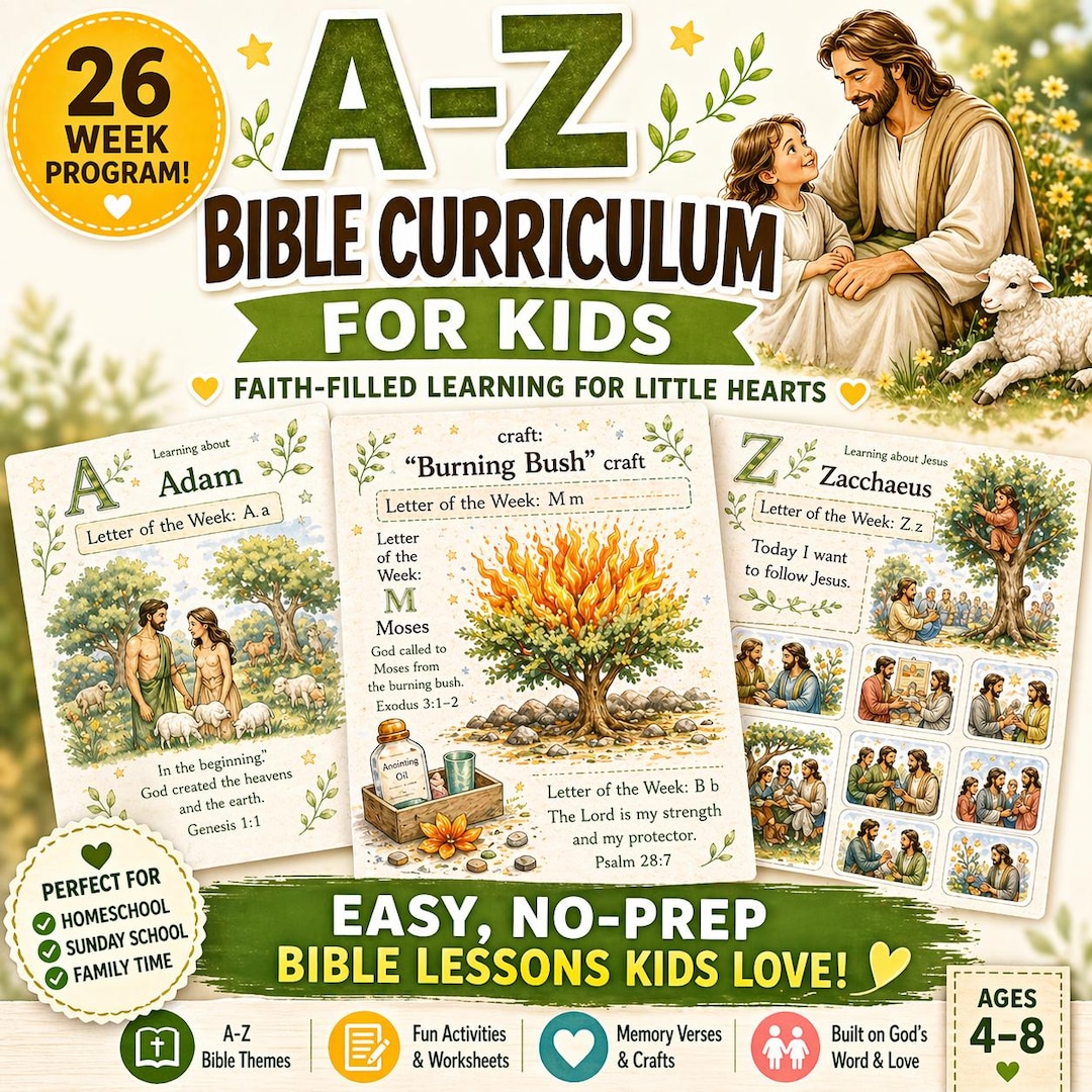 A-Z Bible Curriculum: 26-week Preschool Christian Lesson Plans (500 ...