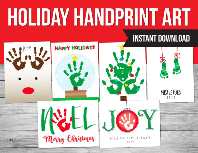 Christmas Handprint Art Craft for Kids, Holiday Keepsake (printable PDF ...