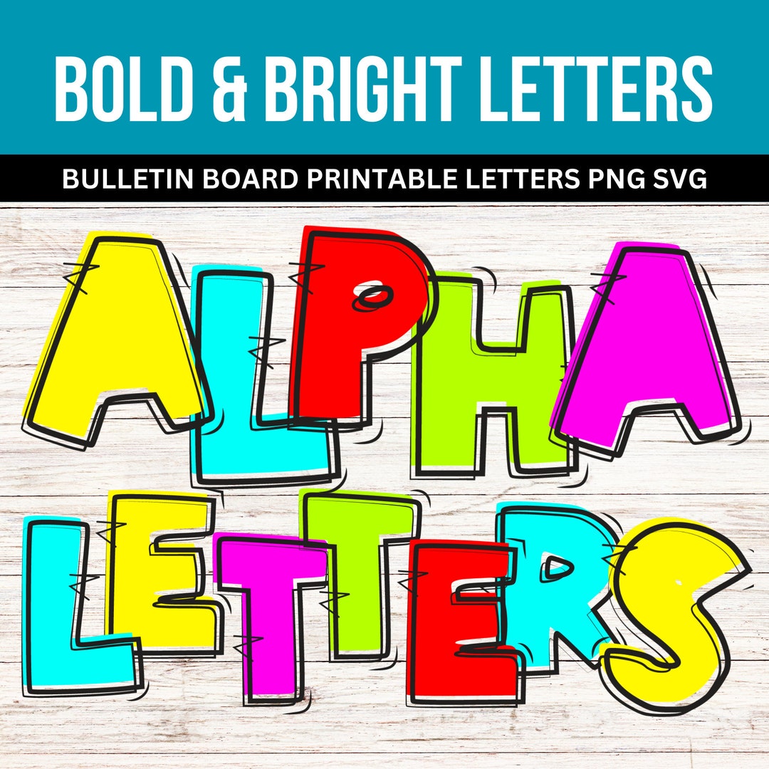 Alphabet Clipart, Doodle Letters PNG, Bulletin Board Letters, Doodle ...