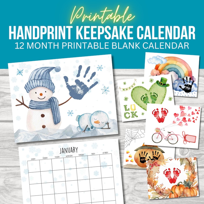 Handprint Keepsake Calendar 2026: Toddler Art Project, Christmas Crafts ...