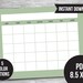 Blank Calendar Printable Teacher Calendar 12 Month Calendar - Etsy