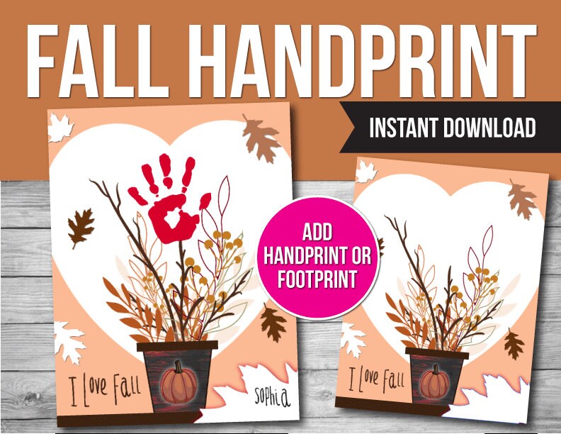 Fall Handprint Craft Activity Footprint Handprint Art Fall - Etsy