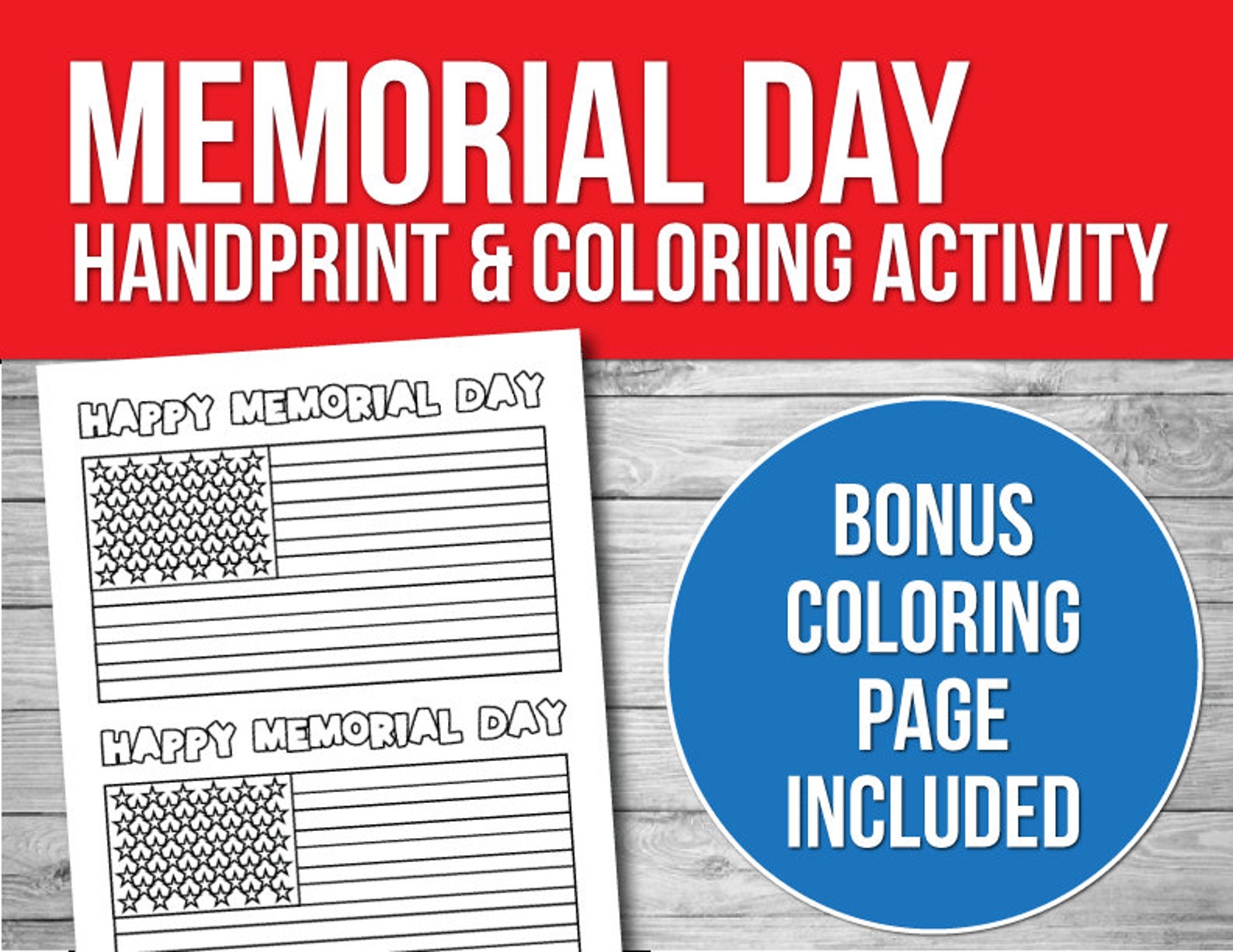 Memorial Day Handprint Art Memorial Day Activity Craft | Etsy