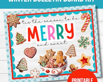 Christmas Bulletin Board Kit Classroom Decor Neutral Winter - Etsy