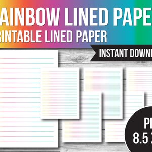 Printable Lined Paper Bundle, Wide Rule College Rule, Notebook Lined ...