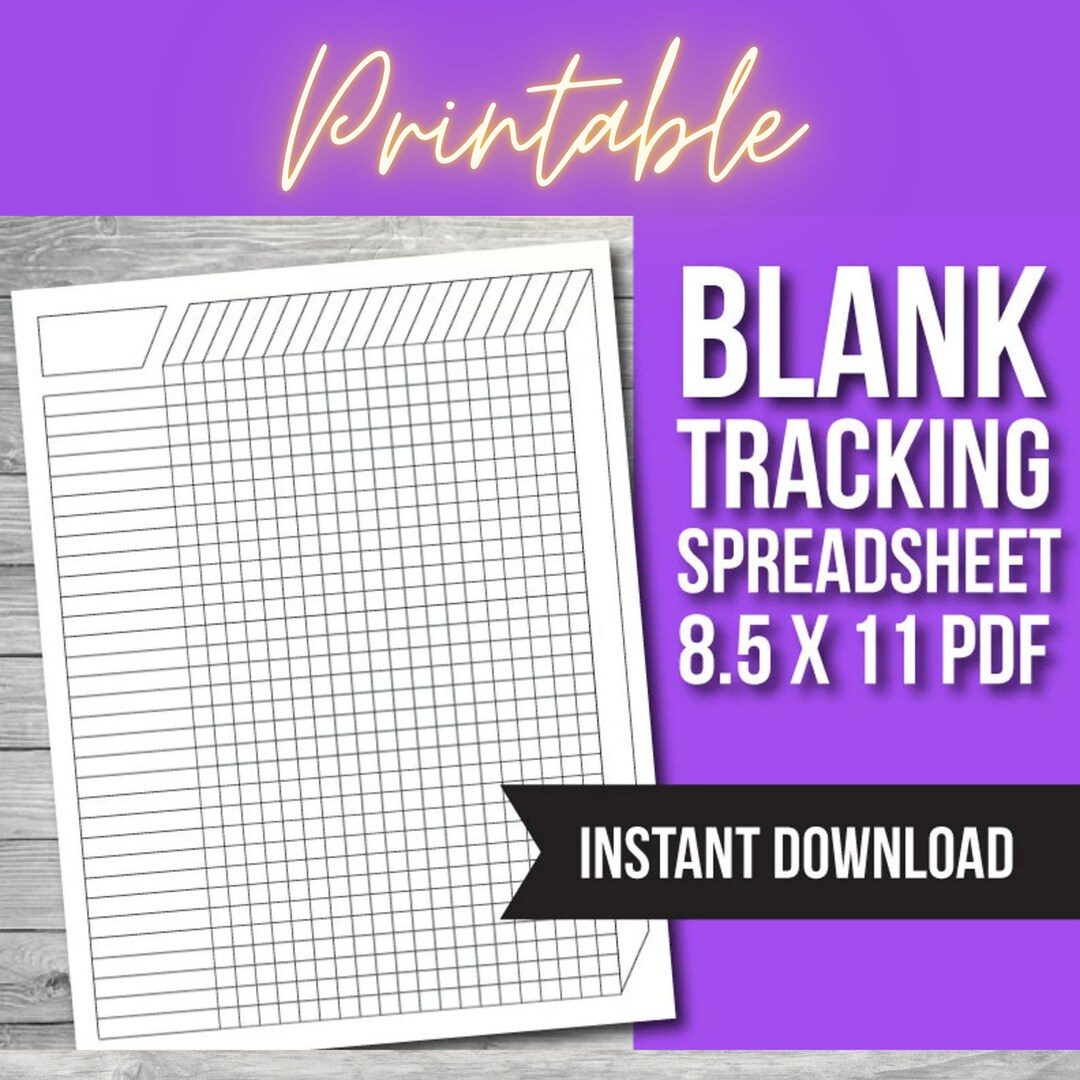 Blank Tracking Spreadsheet, Inventory Tracker, Instant Download, Small ...