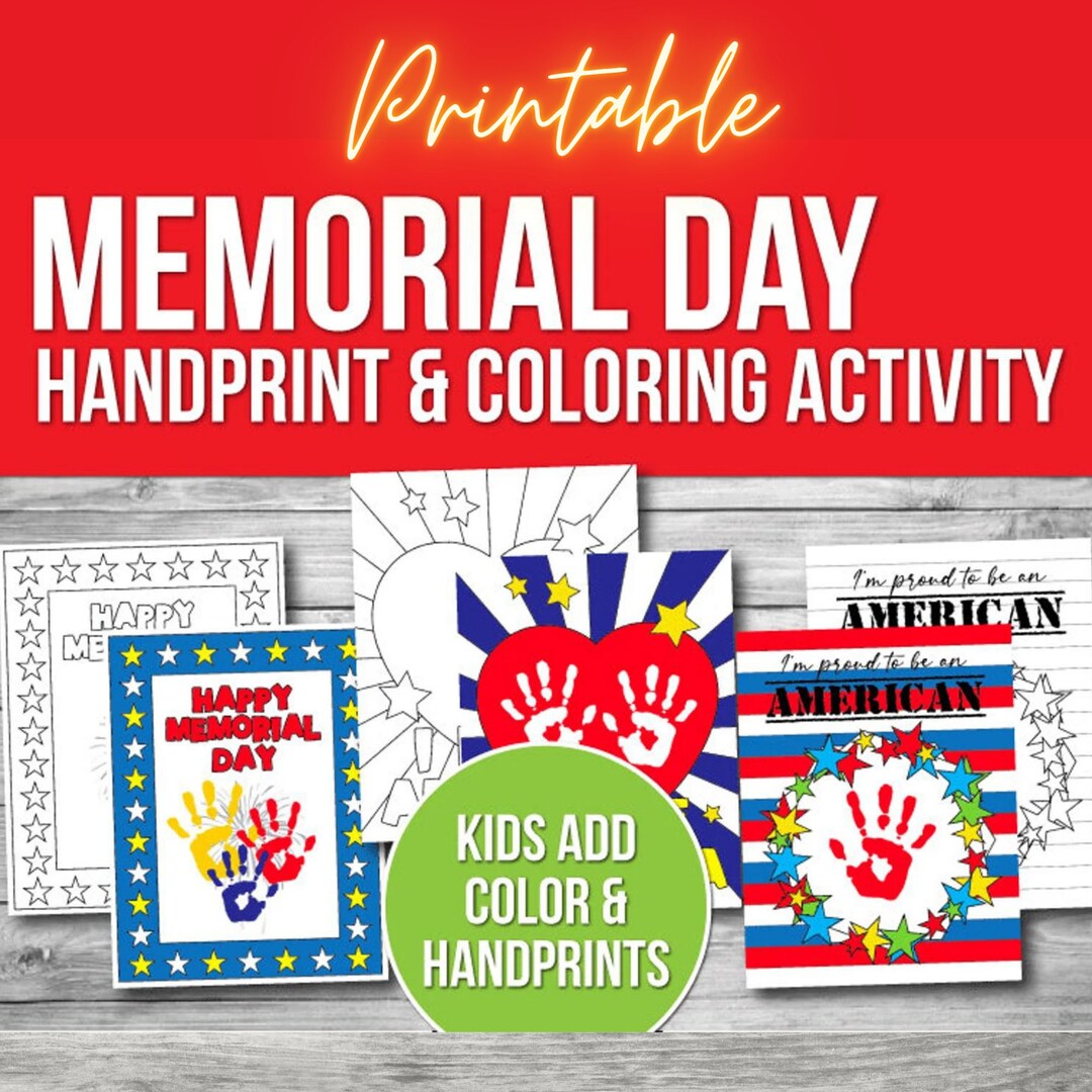 Memorial Day Handprint Art, Memorial Day Activity Craft, Memorial Day ...