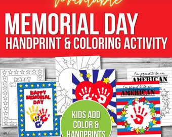 Memorial Day Handprint Art Template|preschool Memorial Day Art| Easy ...
