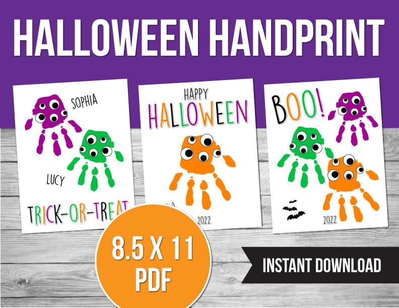 Halloween Handprint Craft Bundle Halloween Preschool Craft - Etsy