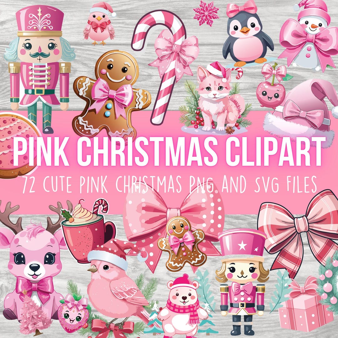 Coquette Christmas, Pink Christmas Clipart, Christmas Coquette, Pink ...