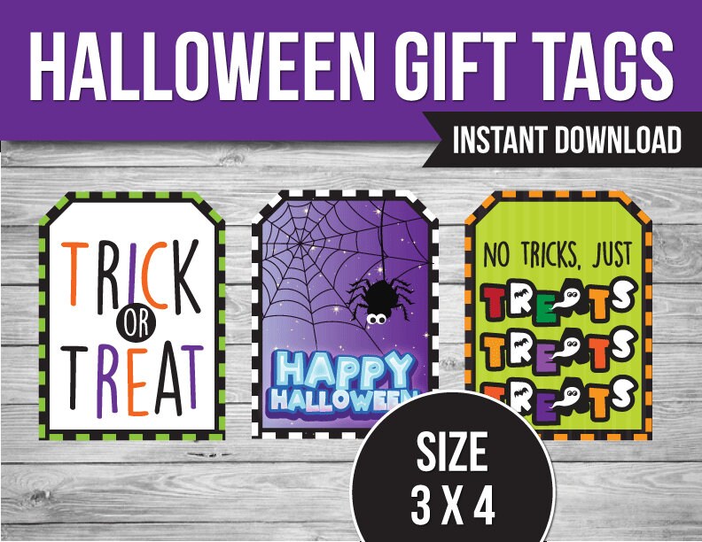 Halloween Party Favor Tags Printable Halloween Gift Tags - Etsy