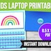 Kids Pretend Play Laptop Printable, Editable Name, 8.5x11 (PDF Pattern ...